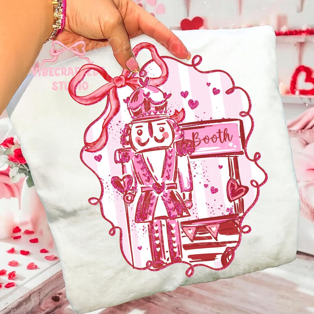 Pink Valentine Nutcracker PNG, Kissing Booth Clipart, Cute Pink Bow PNG ...