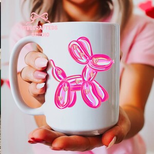 Pink Brushstroke Balloon Dog PNG, Valentine Balloon Animal Clipart ...