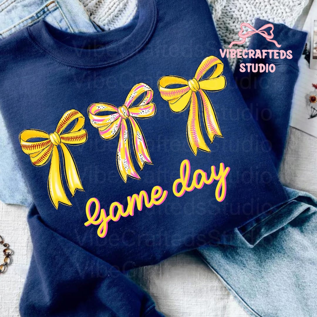 Softball Coquette Bow PNG, Brushstroke Softball Design, Game Day ...