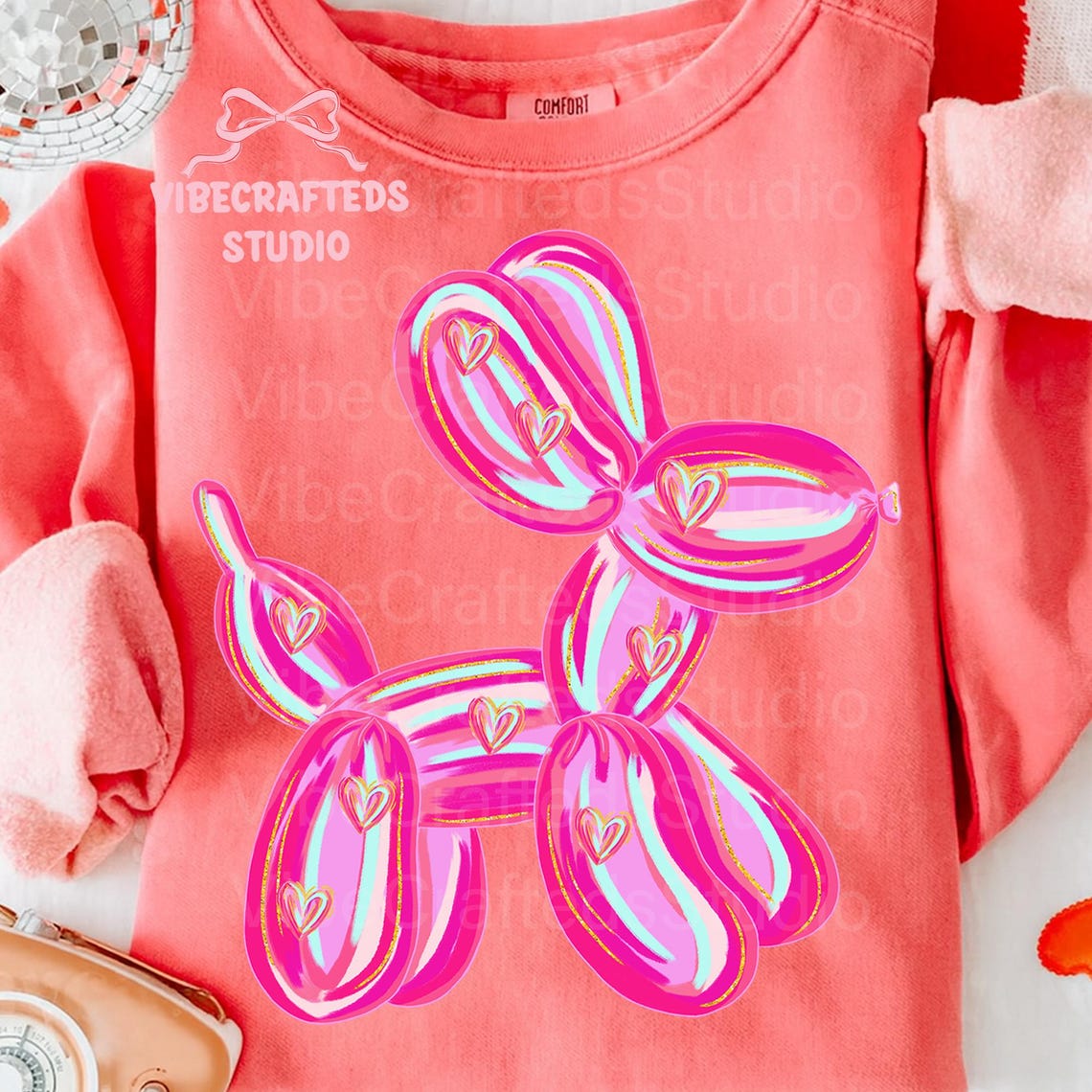 Pink Brushstroke Balloon Dog PNG, Valentine Balloon Animal Clipart ...