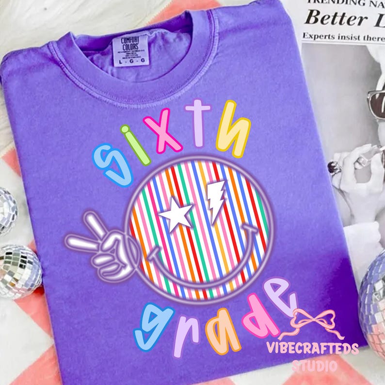 Neon Smiley High School Png Bundle, Funny Back to School Png, Colorful ...