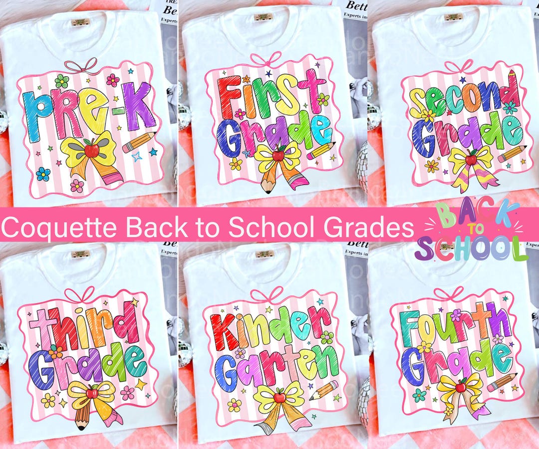 Crayon Back to School Grades Png Bundle, Prek/ Kindergarten/ 1st 2nd ...
