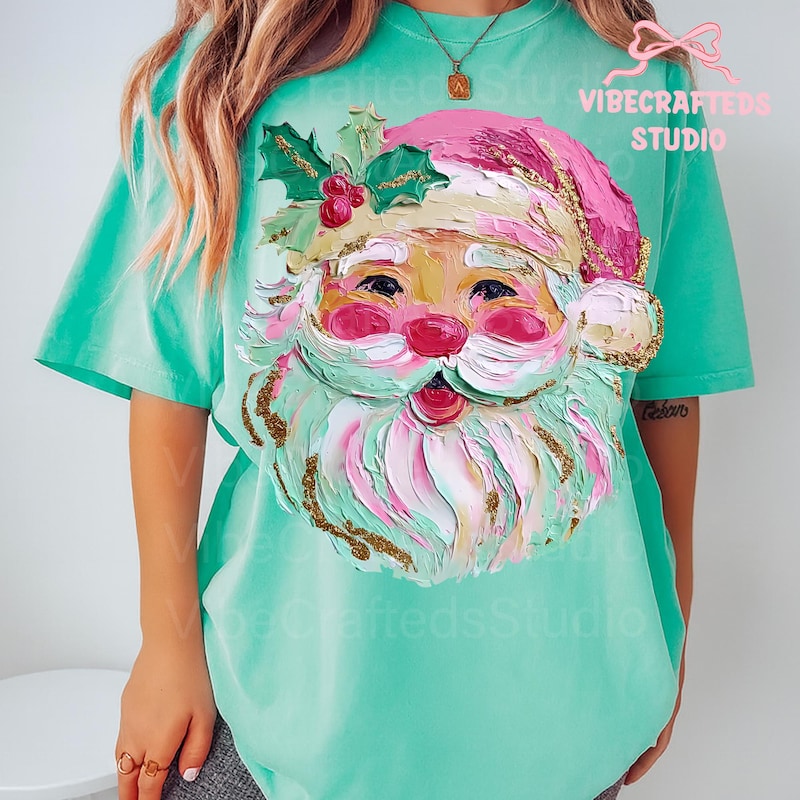 Santa Oil Painting Png - Etsy