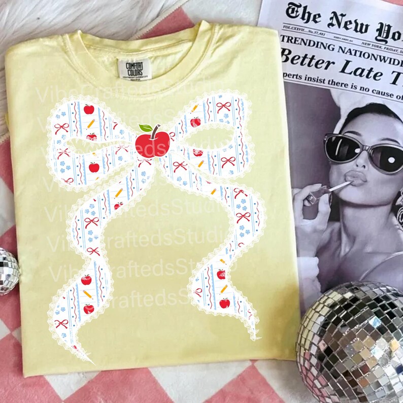 Lace Coquette Teacher Png, Back to School Png, Preppy Teacher Bow Png ...