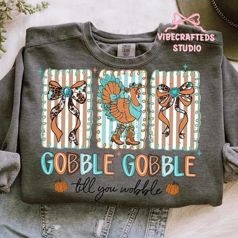 Western Gobble Gobble Till You Wobble Png, Turkey Coquette Png, Howdy ...