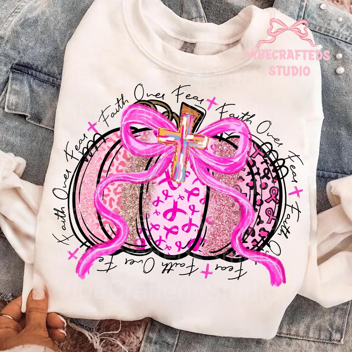 Preppy Breast Cancer Png Bundle, Faith Over Fear Pumpkin Png, Bible ...
