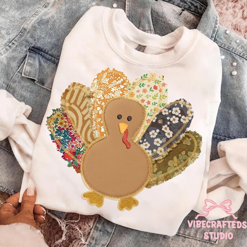 Floral Patch Turkey Png, Thanksgiving Png, Boho Floral Turkey Patchwork Png, Halloween Png, Tis ...