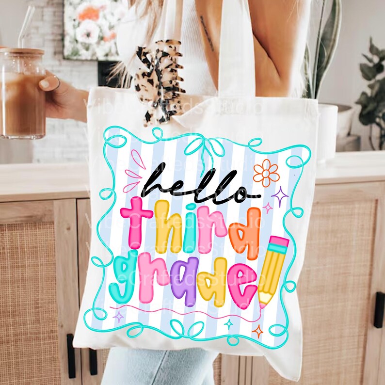 Preppy Hello Back to School Grade Png Bundle, Prek/ Kindergarten/ 1st ...