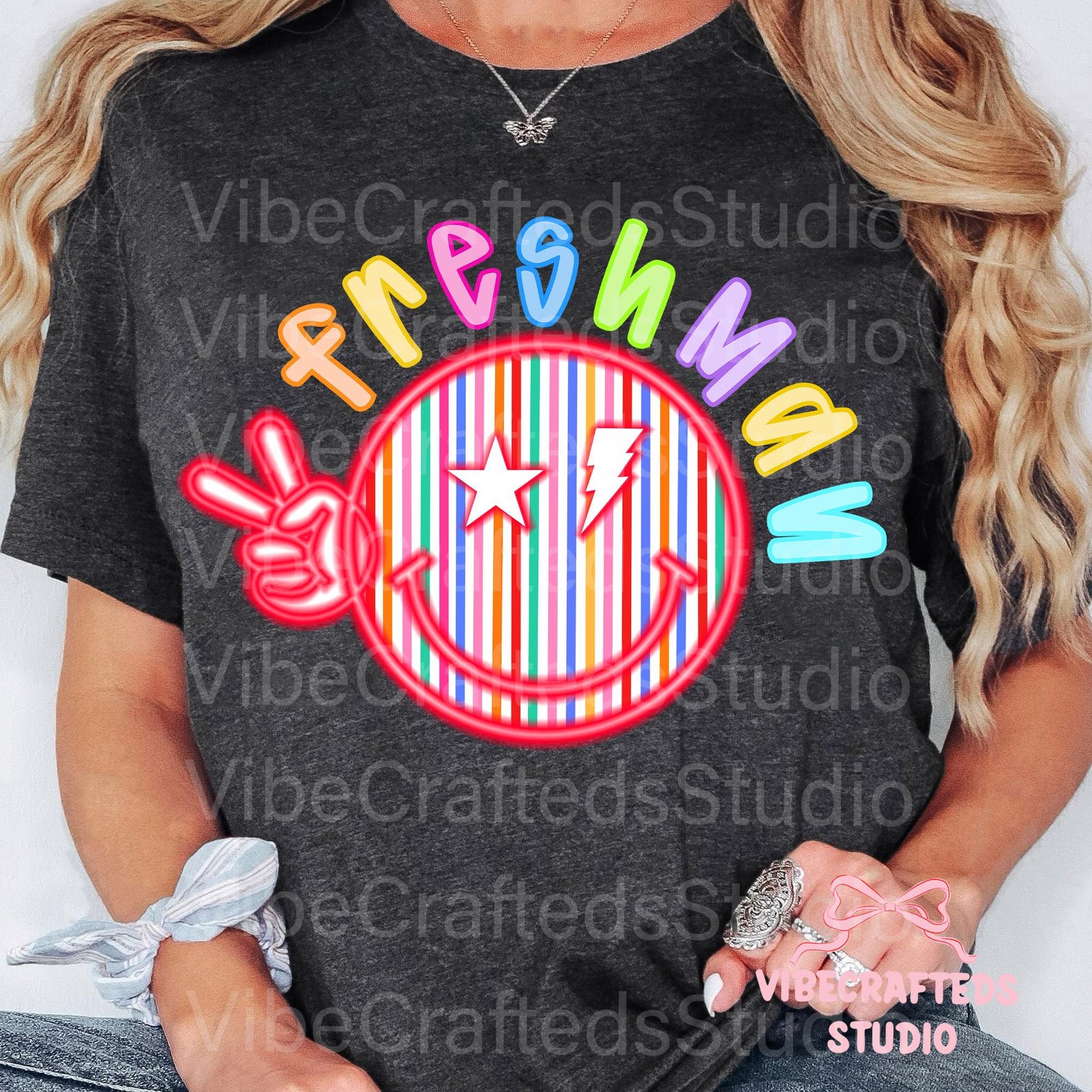 Neon Smiley High School Png Bundle, Funny Back to School Png, Colorful ...