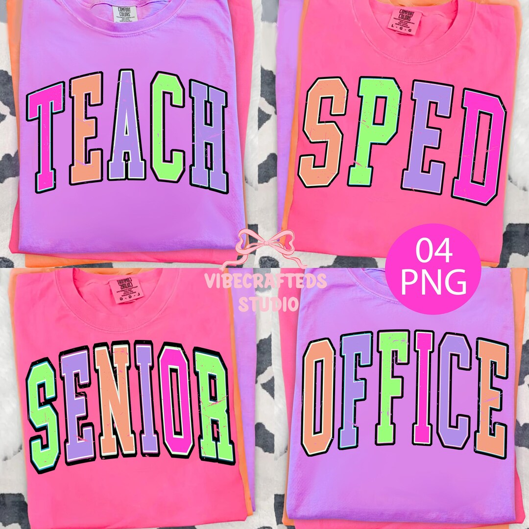 Colorful Varsity Teach Png Bundle, Varsity Back to School Png, Sped ...