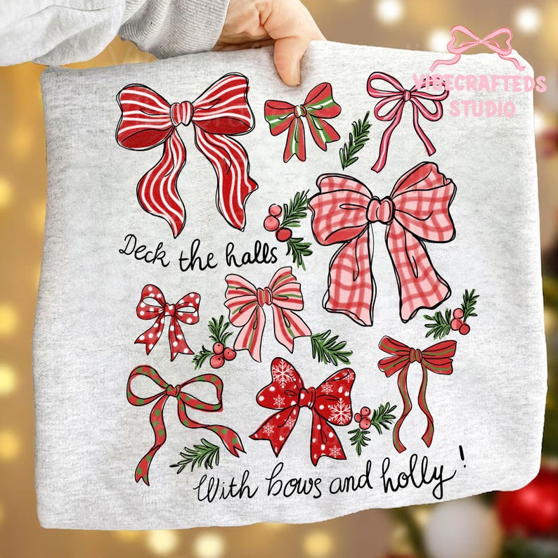 Retro Plaid Christmas Coquette Png, Deck the Halls Png, Red Coquette ...