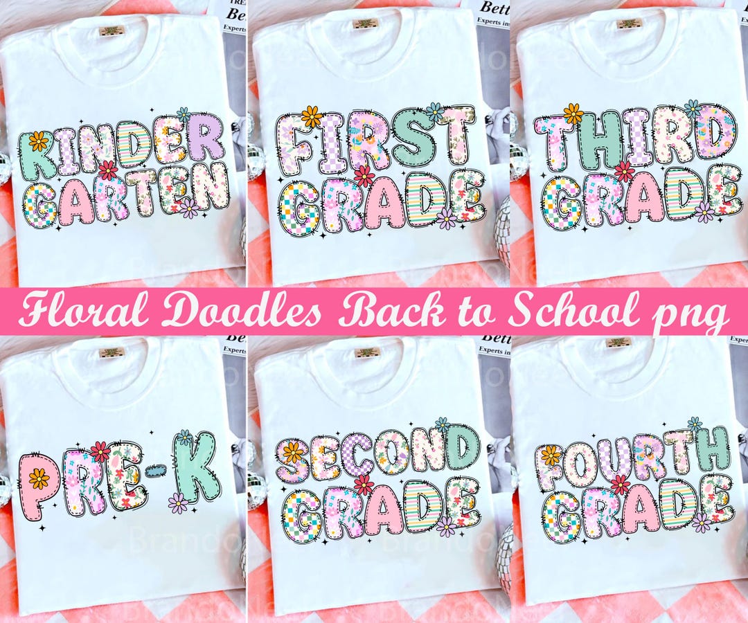 Floral Back to School Png Bundle, Pastel Floral School Png, Prek ...