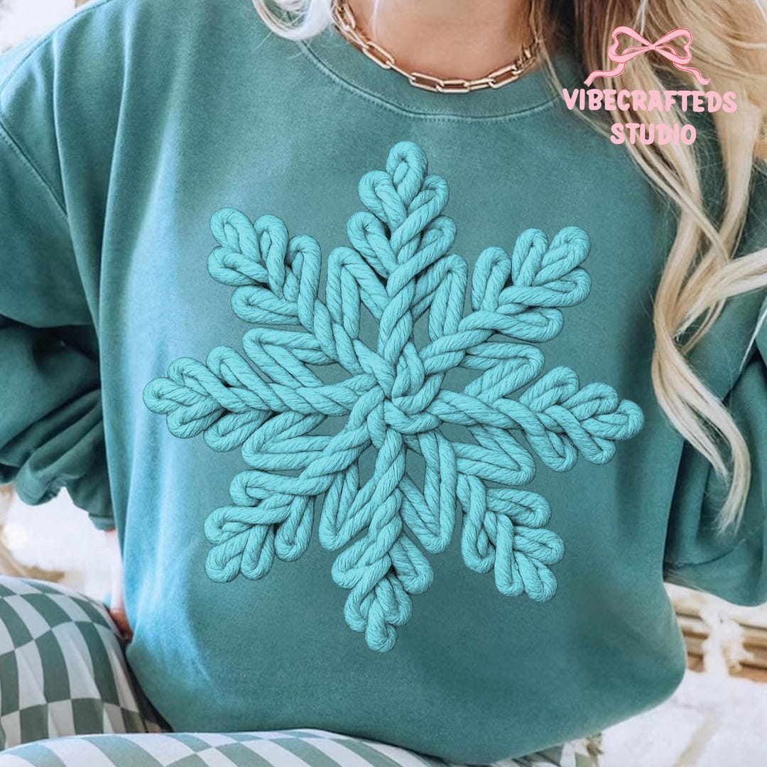 Blue Crochet Snowflake Png, Faux Yarn Christmas, Trendy Crochet Png ...