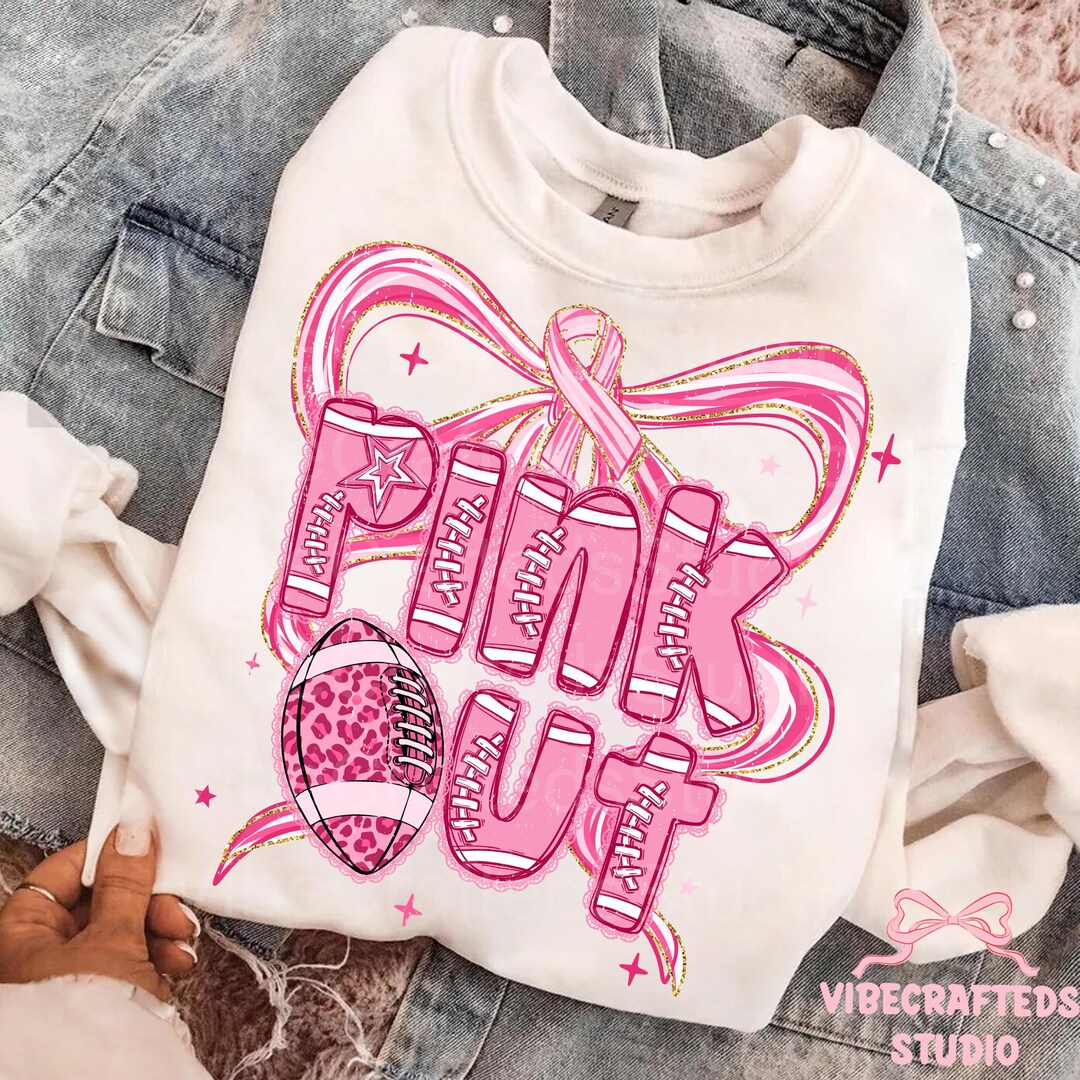 Brushstroke Pink Out Football Png, Pink Out PNG, Breast Cancer Png ...