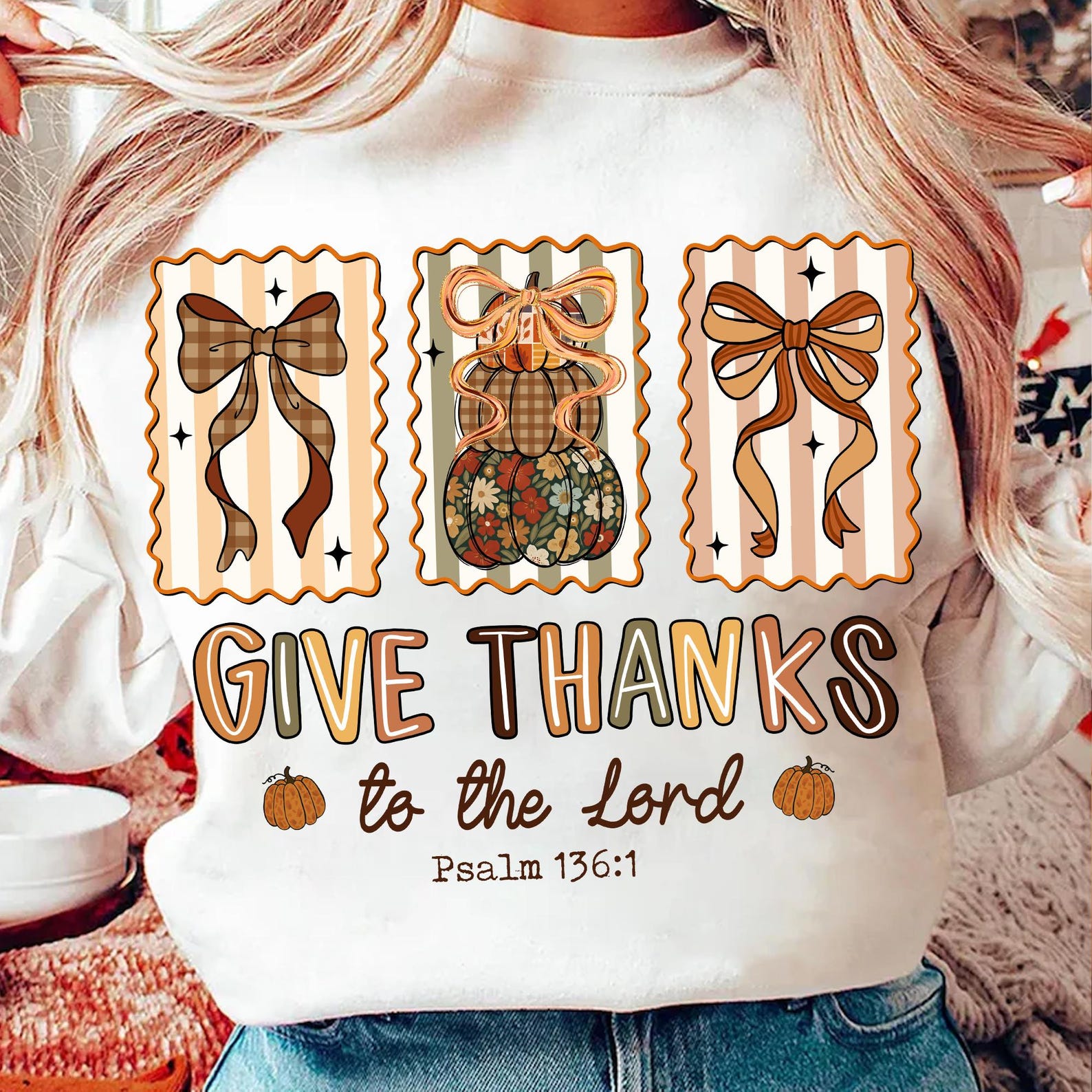 Preppy Thanksgiving Png Bundle, Give Thanks Bow Png, Latch Hook Yarn ...