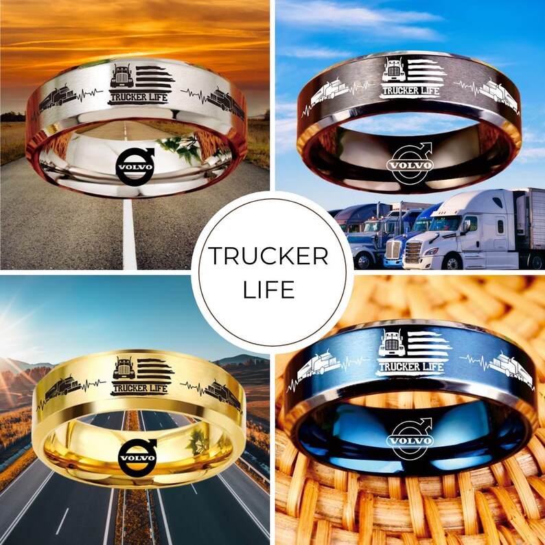 Truck Driver Ring Trucker Life Jewelry Semi Truck Drivers Gifts ...