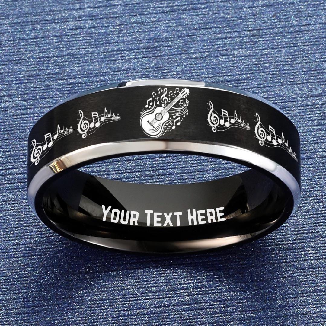 Guitarist Jewelry, Music Notes Ring, Personalized Musician Jewelry ...