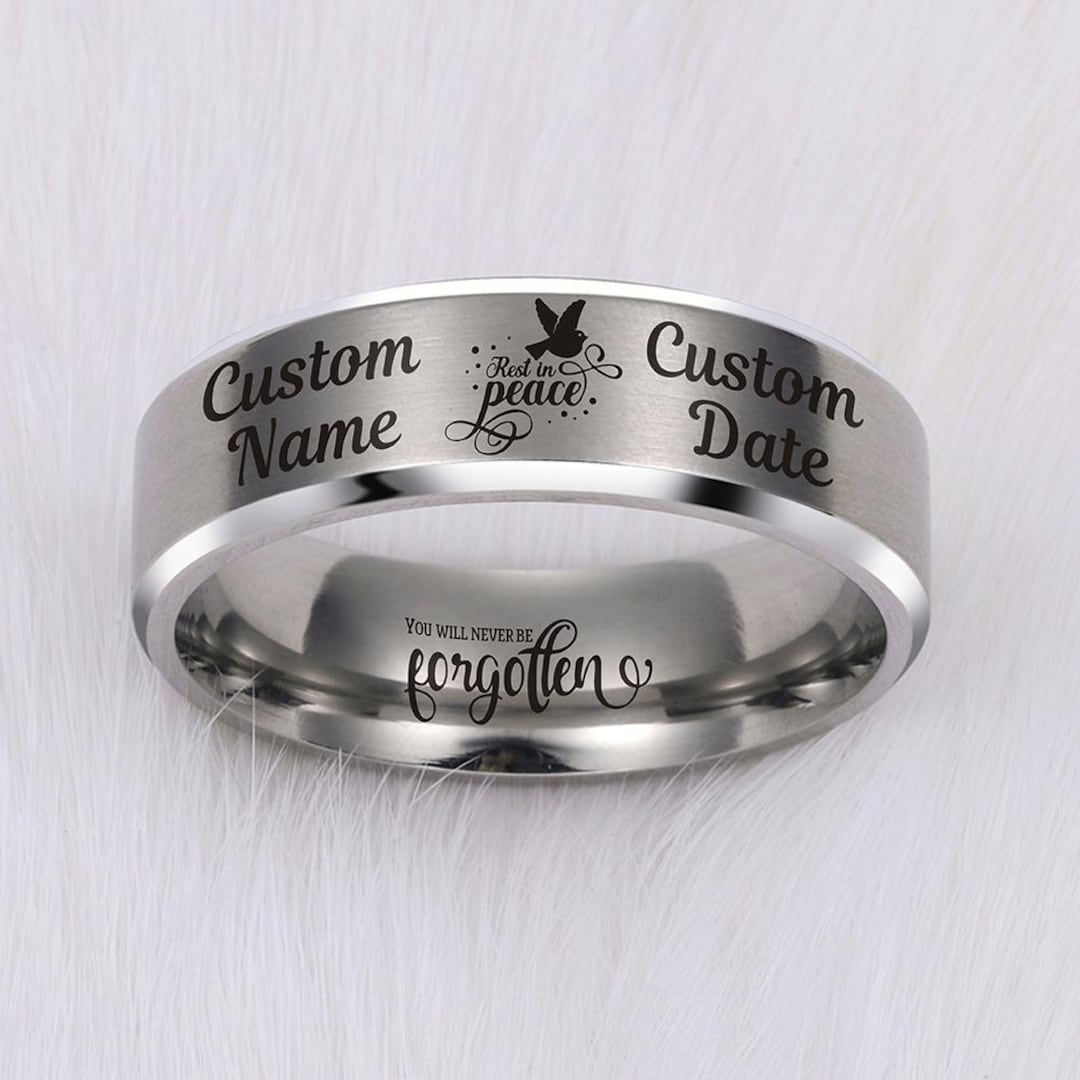Rest in Peace in Loving Memory Memorial Ring Remembrance Jewelry ...