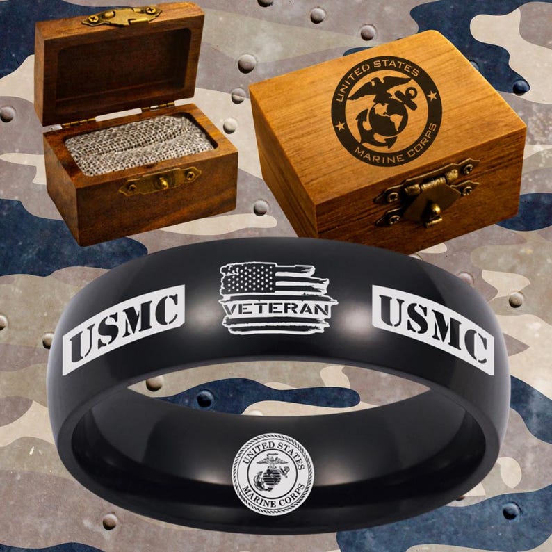 USMC Ring, Marine Corps Jewelry, Veteran Rings, Military Gifts ...