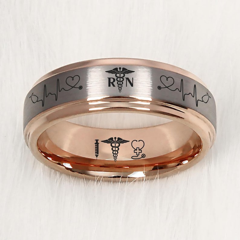 Custom Engraved Registered Nurse Ring | RN Graduation Gift + Free Gift ...