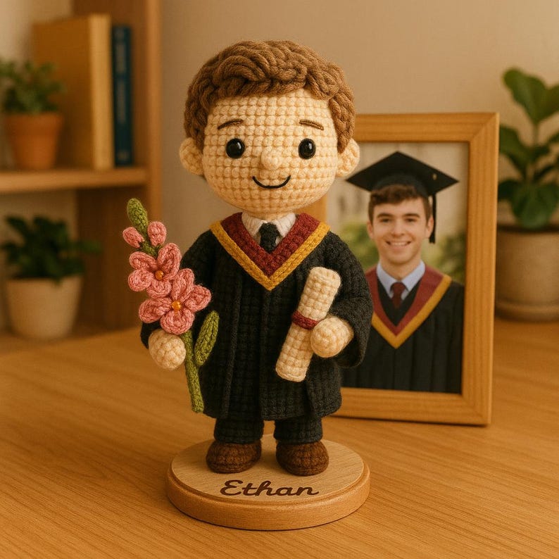 Custom Graduation Crochet Doll, Personalized Lookalike Graduate With ...