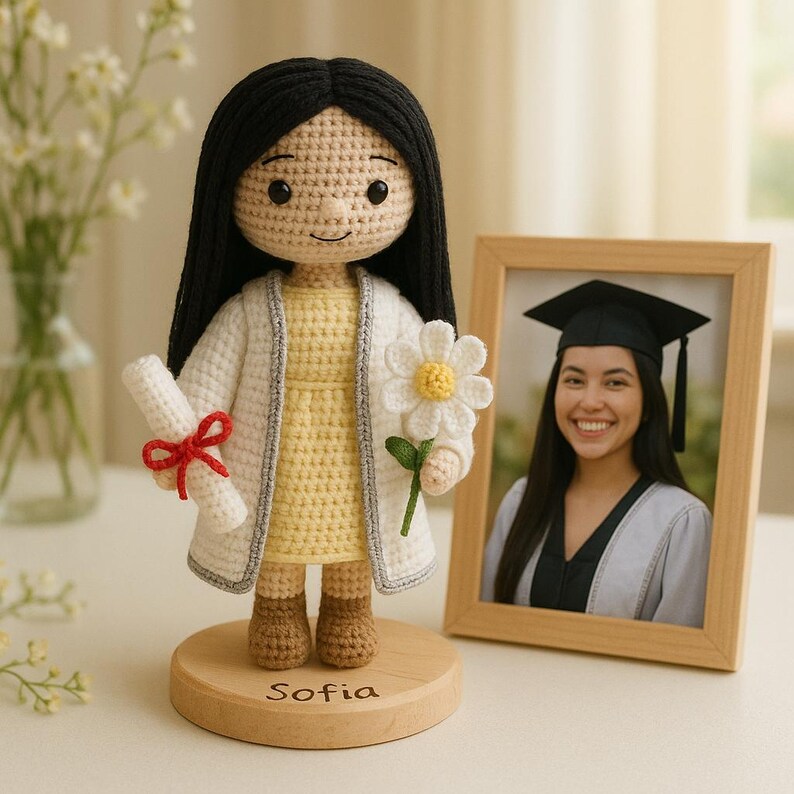 Custom Graduation Crochet Doll, Personalized Lookalike Graduate With ...