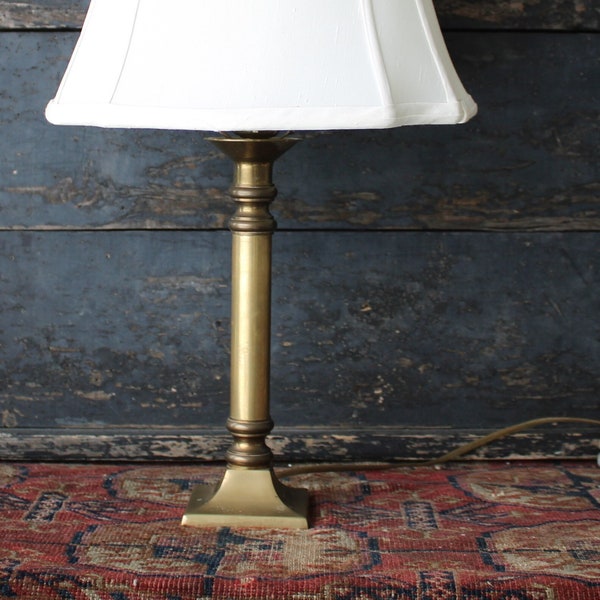 Brass Candlestick Table Lamp - Etsy