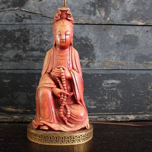 Vintage Carved Stone Kwan Yin Buddhist Statue Lamp Quan Yin - Etsy