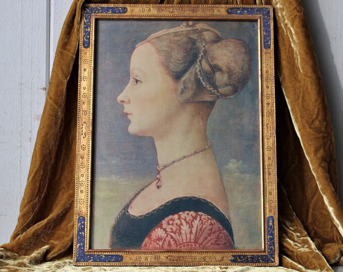Antique Lithograph Print of Profile of Woman by Artist Antonio Del ...