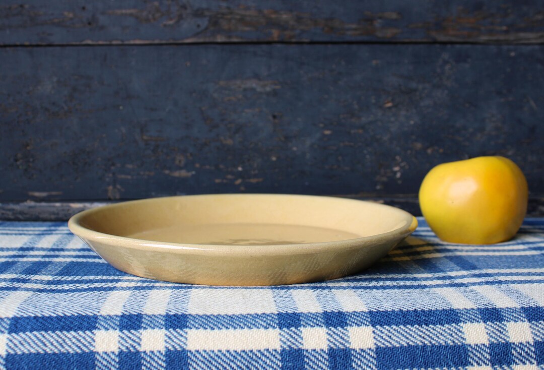 Antique Yellow Ware Stoneware Pie Plate 9.5" - Etsy