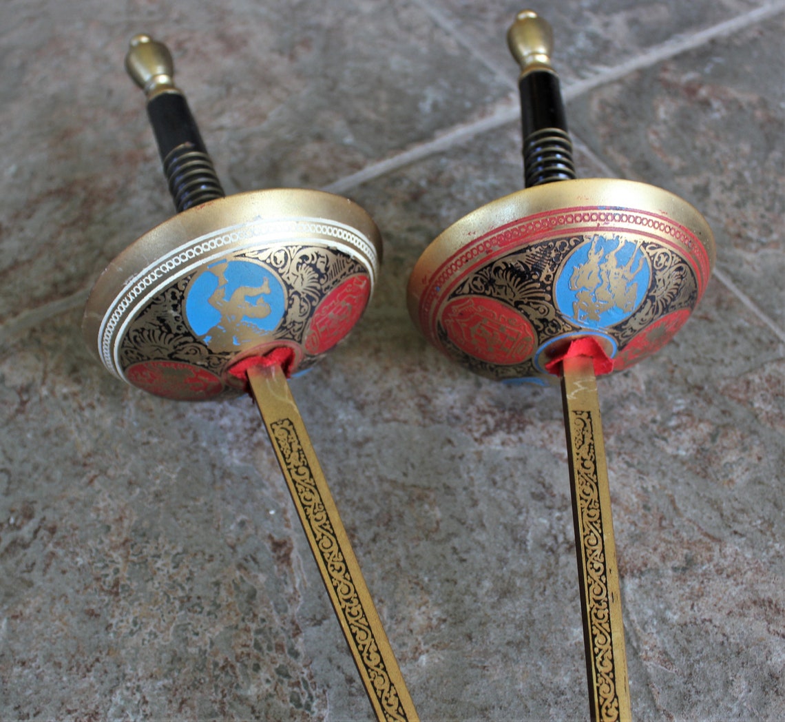 Vintage Toledo Spanish Fencing Foil Swords Decorative Wall | Etsy