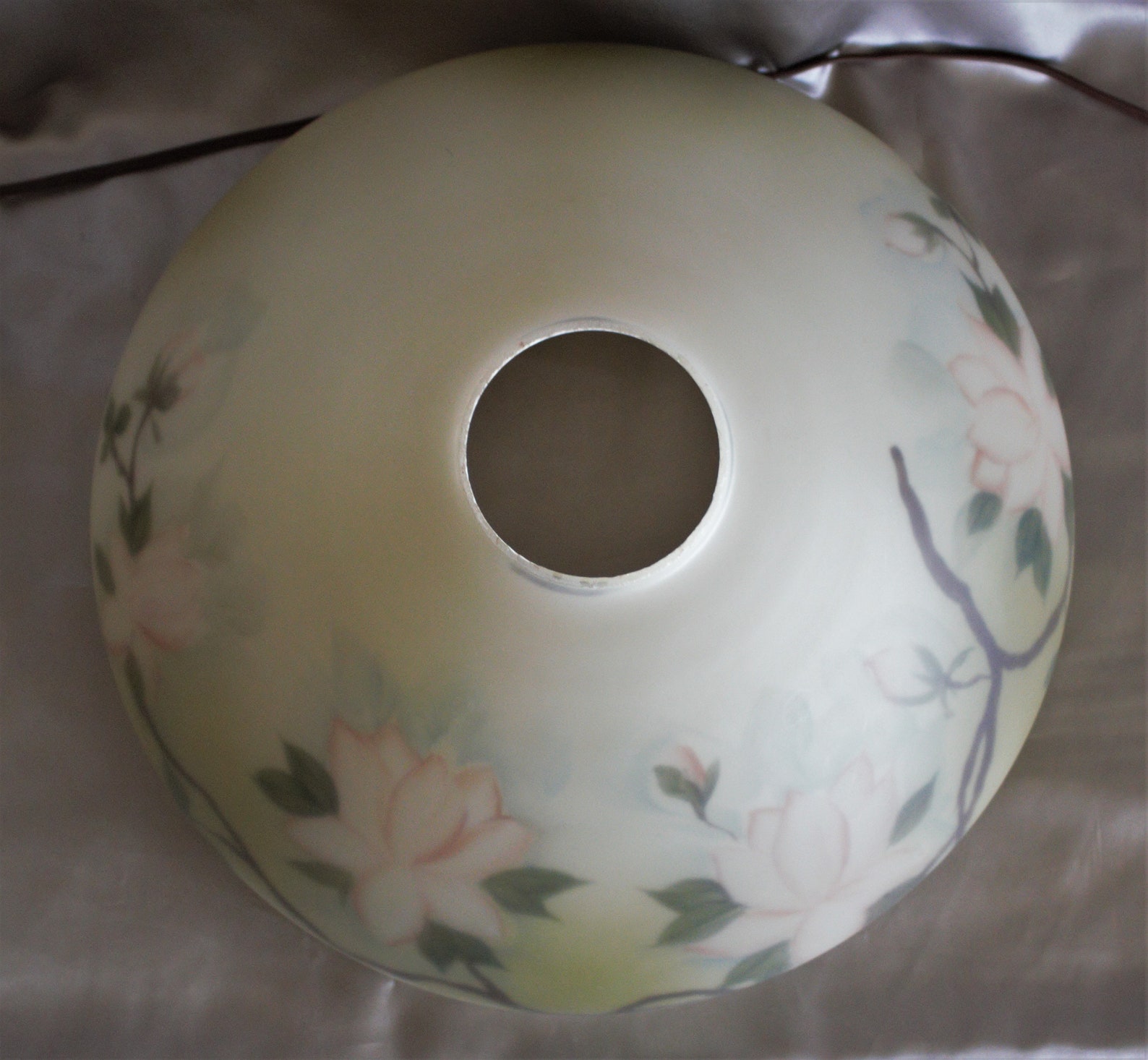 Antique Reverse Painted Glass Shade Table Lamp With Heavy Brass Base - Etsy