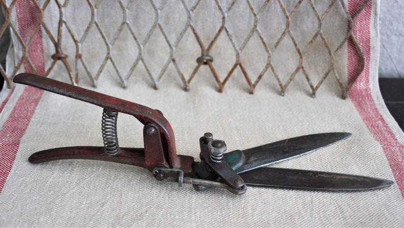 Antique Garden Tools Grass Shears Clippers and Fork Cultivator - Etsy