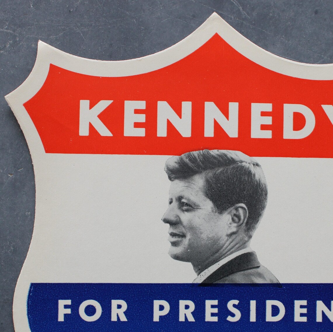 Authentic Vintage 1960 John F Kennedy for President JFK Shield Window ...