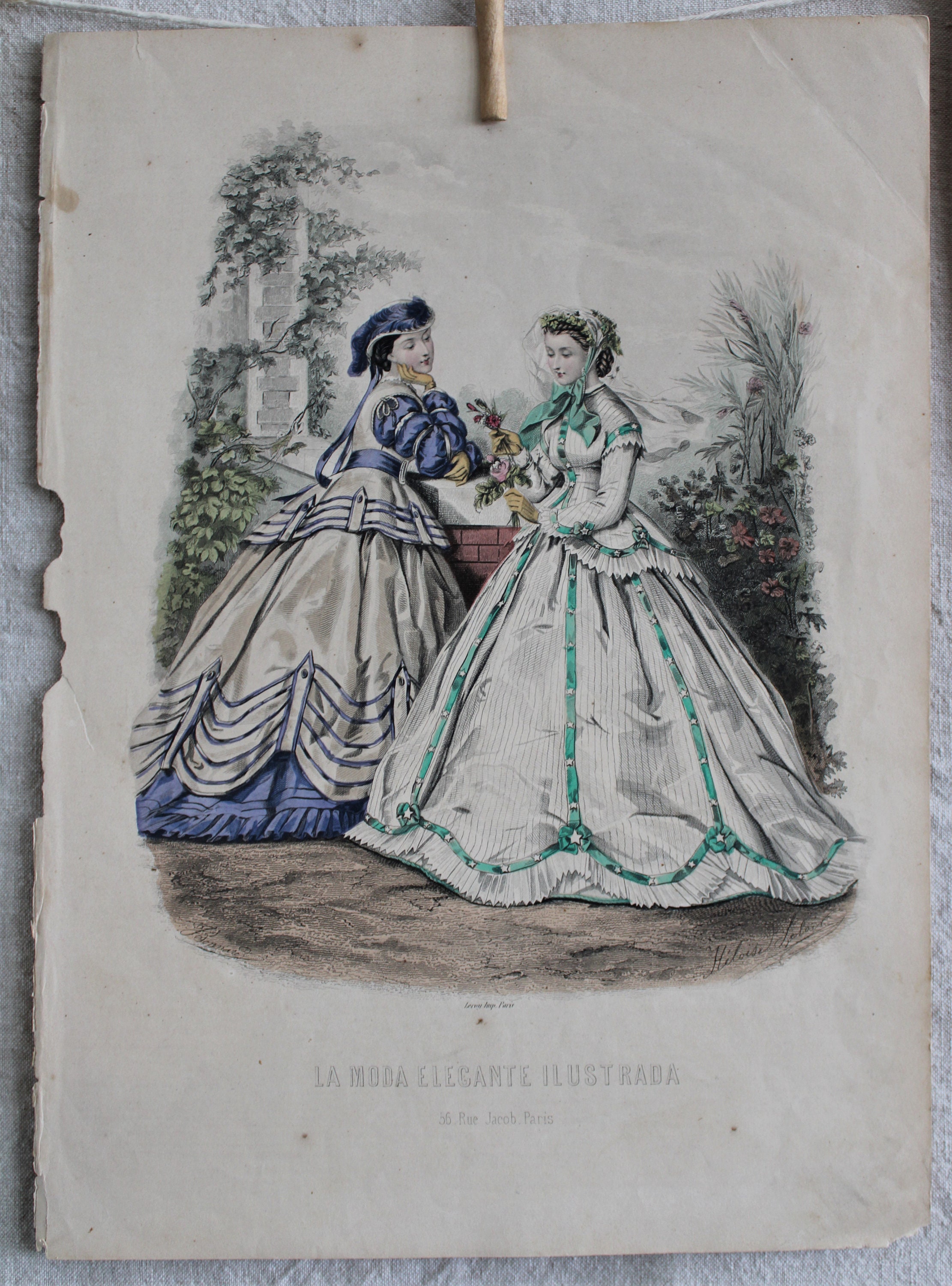 3 Antique Victorian Hand Colored FashionGravings Prints La - Etsy France