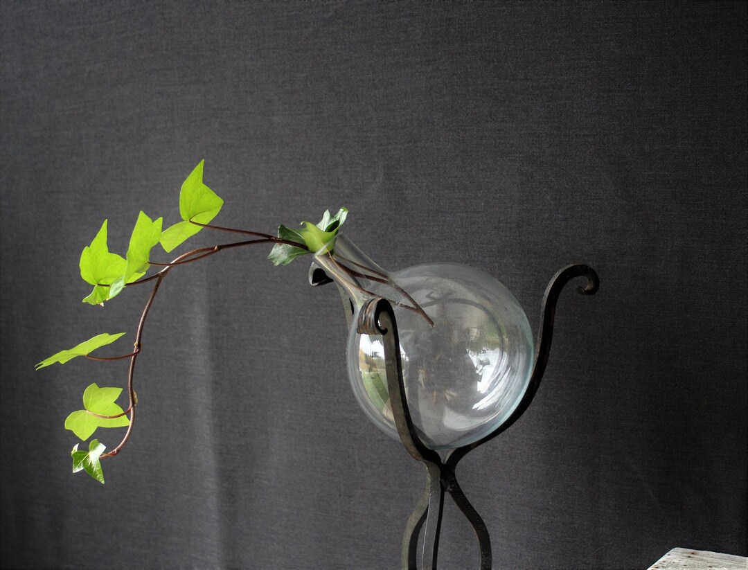 Small Very Rare Antique Blown Laboratory Lab Glass Round Scientific ...