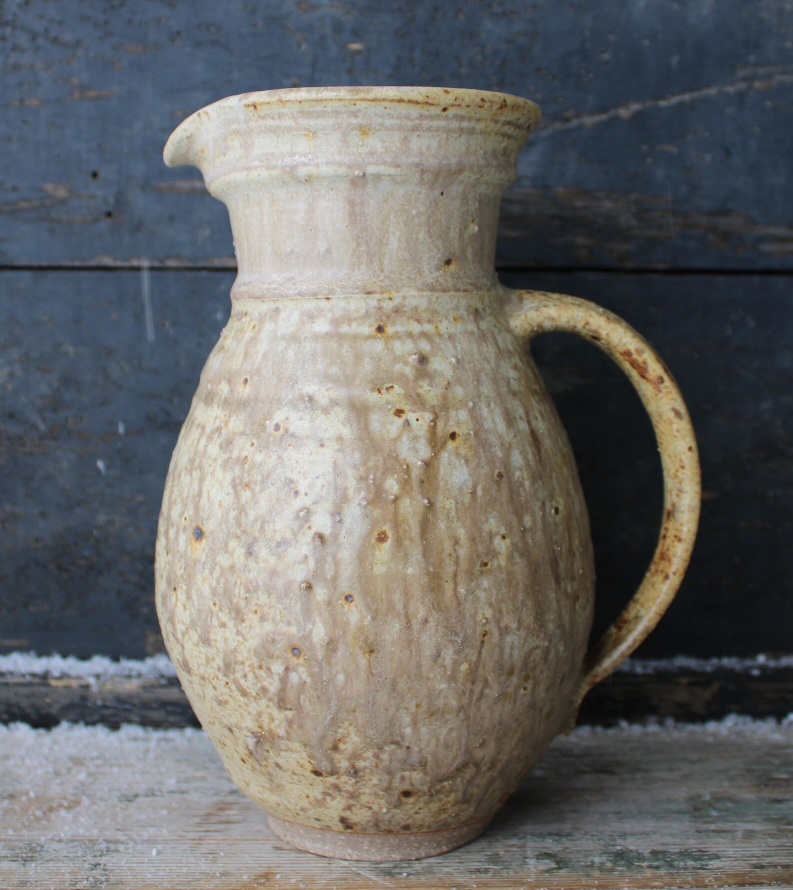 Large Vintage Hand Thrown Studio Pottery Pitcher - Etsy