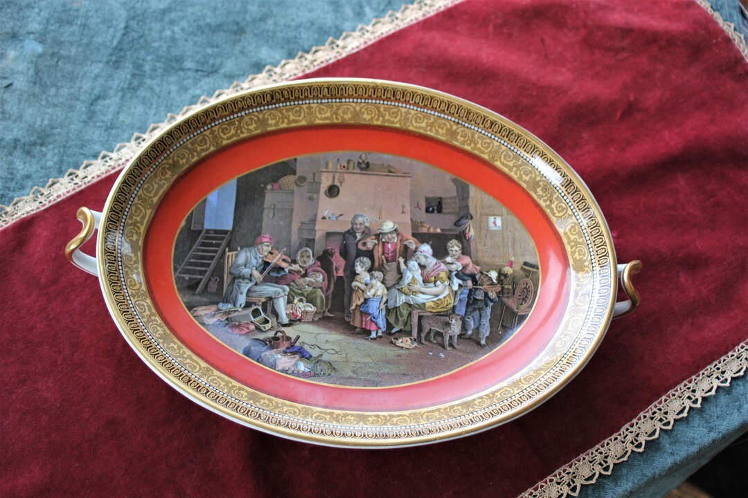 Antique Monumental Gilman Collamore Gilt Footed Porcelain Center Bowl ...