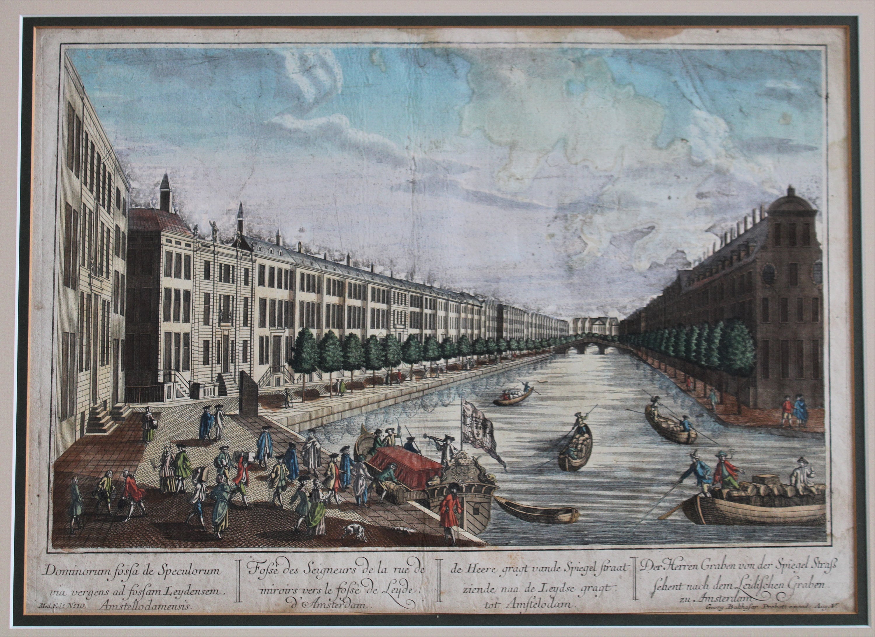 Antique 1700s Amsterdam Boy Peeing into Canal by Georg Balthasar Probst ...
