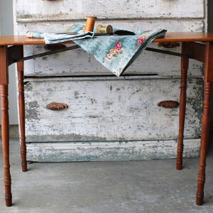 Antique Wooden Folding Sewing Tailor Table With Measure Portable ...