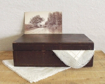 Antique Victorian Burr Walnut Writing Slope With Inlaid Brass - Large ...