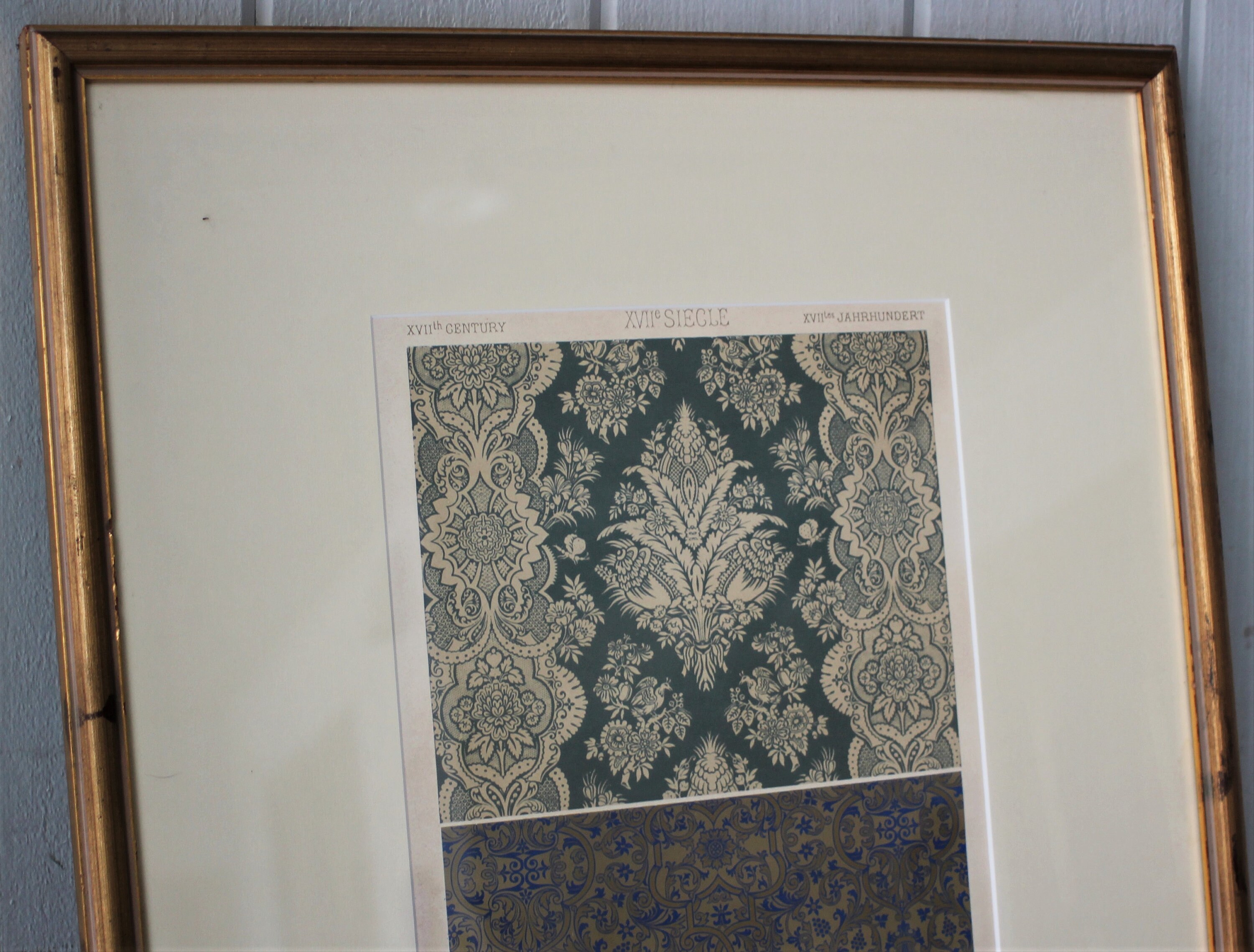 Antique French Baroque Pattern Lithograph Print, Gold Wood Frame - Etsy