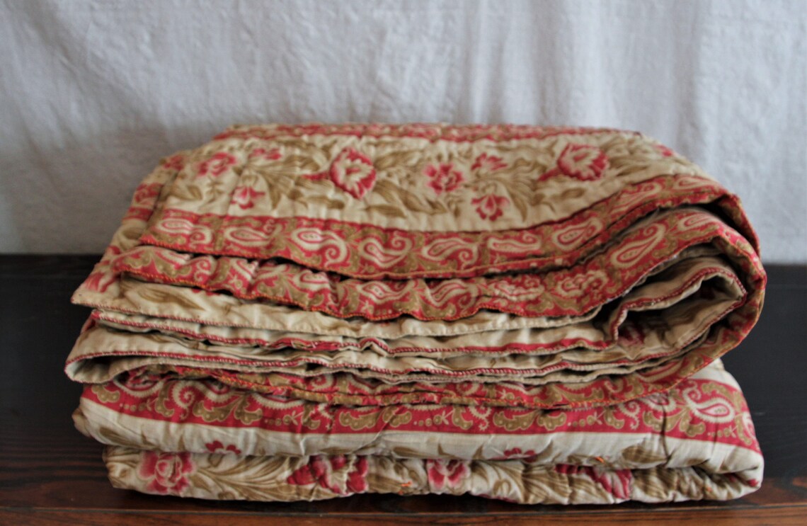 Gorgeous Antique French Provencal Quilt With Flowers and - Etsy