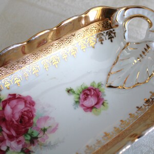 Antique Serving Bowl or Display Dish With Roses 12" IPF Germany - Etsy