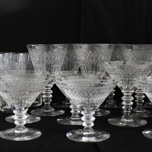 3 Vintage Cut Elegant Lead Crystal Stemware Wine Champagne Cocktail ...