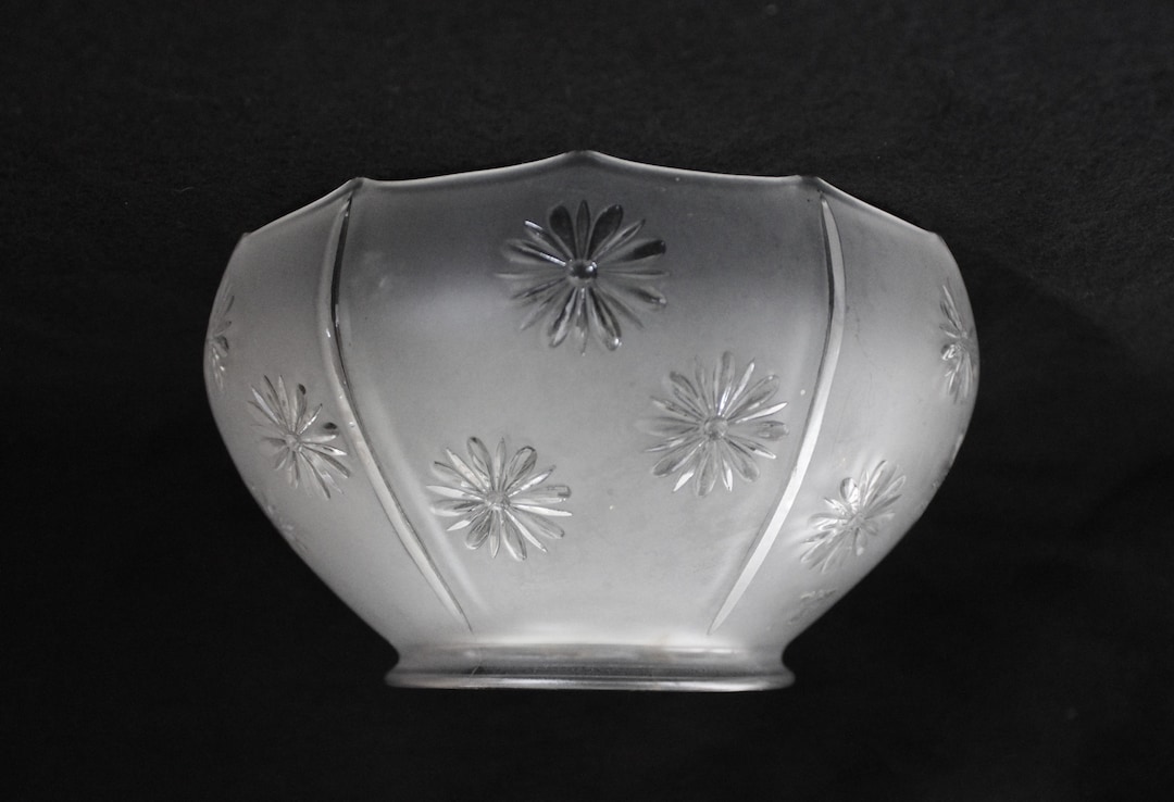 Antique Pressed Frosted Glass Paneled Starbursts Gaslight Lamp Shade - Etsy