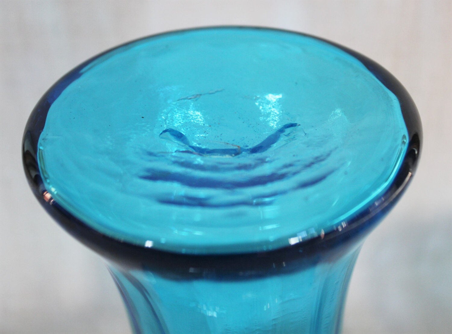 2 Antique Victorian Blown Blue Glass Vase and Pitcher | Etsy