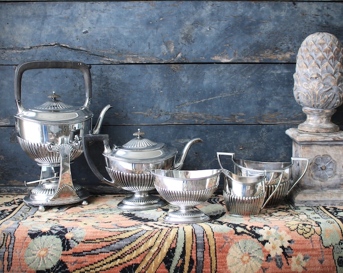 Gorgeous Vintage 1920 Gorham Silverplate Tea Set Tipping Teapot, Coffee ...