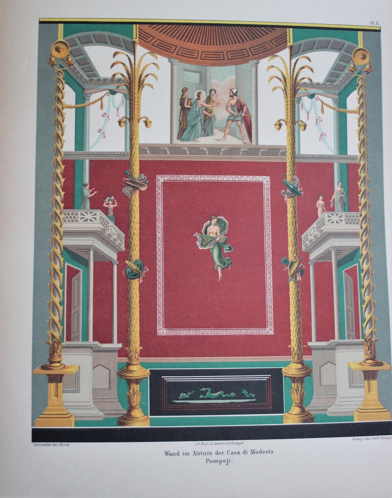 German Monuments of Art Book, Illustrated Graphic Design, 1884 Antique ...