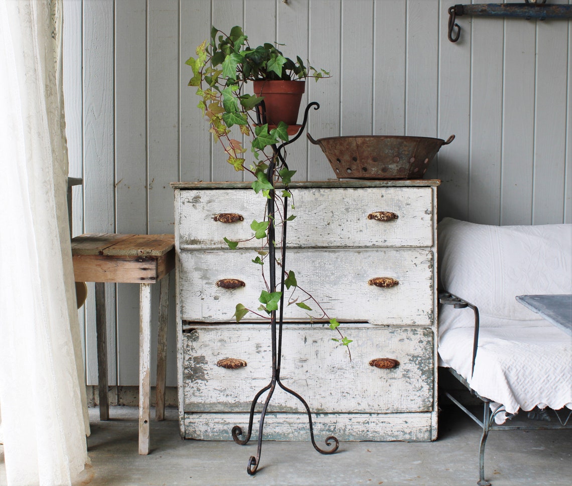 Vintage Heavy Wrought Iron Black Plant Fern Stand - Etsy